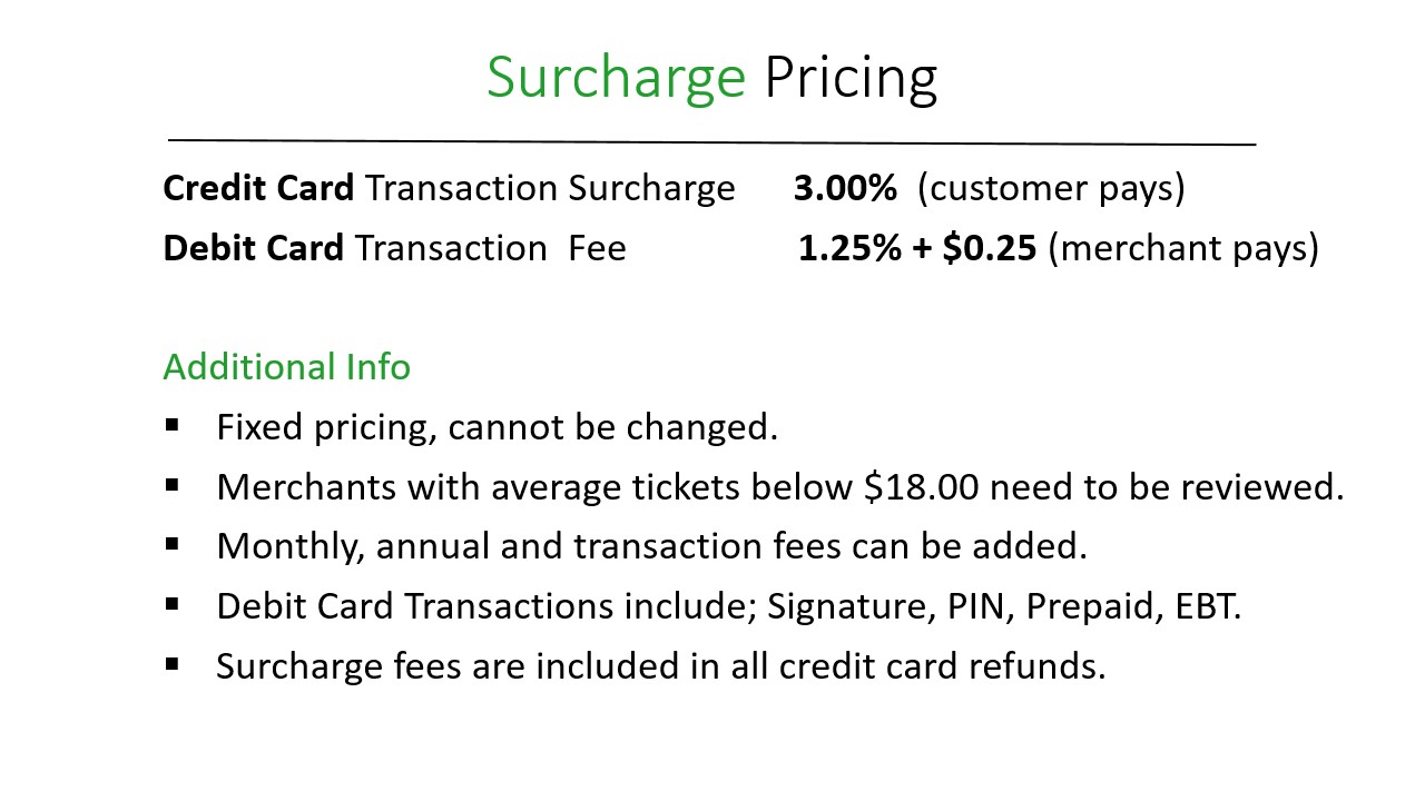 Surcharge Pricing – Streamline Payments Presales Tool